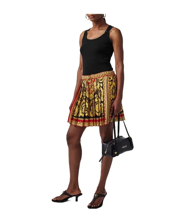 Versace Printed Pleated Mini Skirt