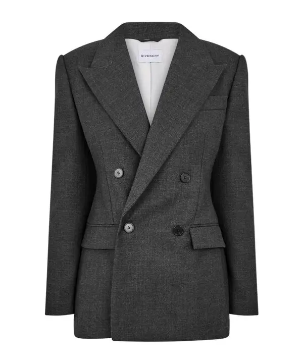 Givenchy Double Breasted Wool Long Sleeve Blazer