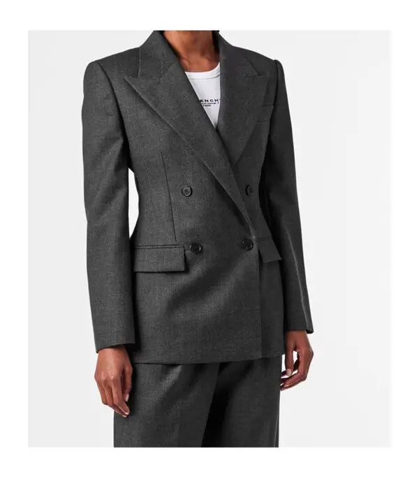 Givenchy Double Breasted Wool Long Sleeve Blazer