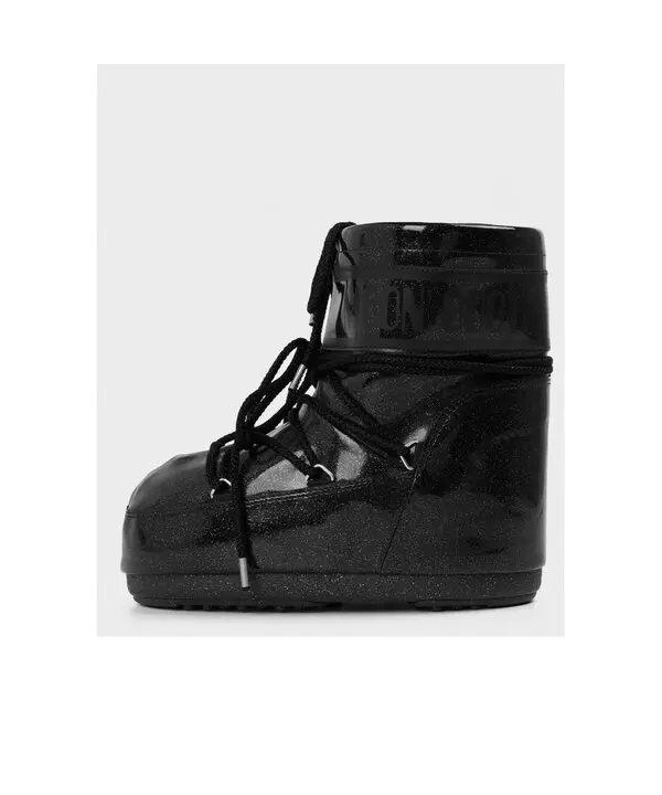 Moon Boot Glitter Patent Snow Boots - Black