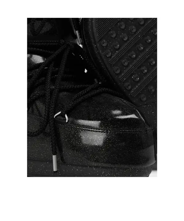 Moon Boot Glitter Patent Snow Boots - Black
