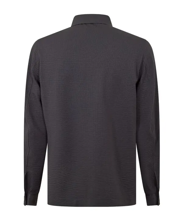 Hugo Boss Dark Grey Waffle-textured Overshirt
