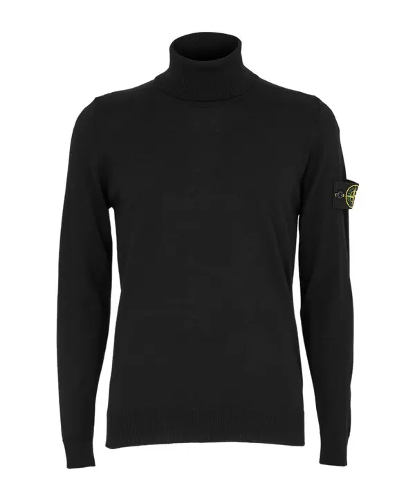 Stone Island High-neck Knit Sweater With Armband