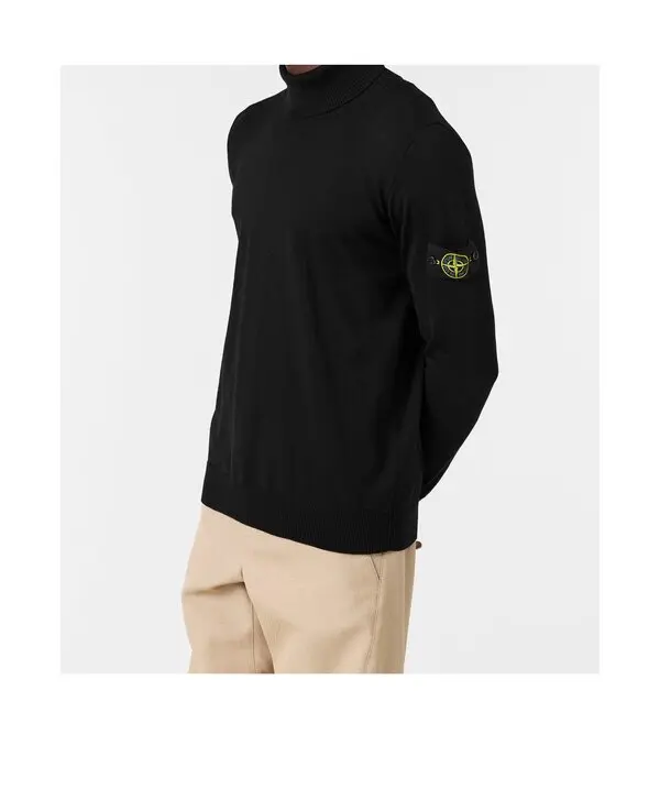 Stone Island High-neck Knit Sweater With Armband