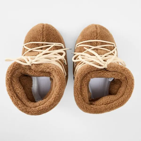 Moon Boot Low Fleece Tie Fastening Boots - Brown