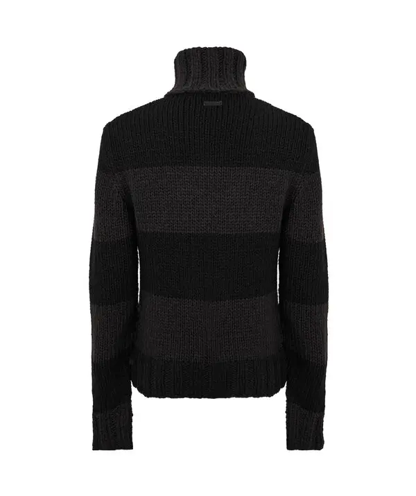 Dolce & Gabbana High-neck Striped Knit Sweater