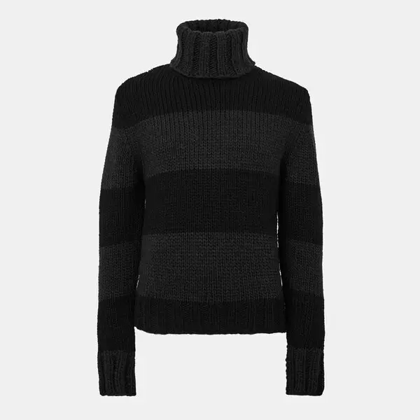 Dolce & Gabbana High-neck Striped Knit Sweater