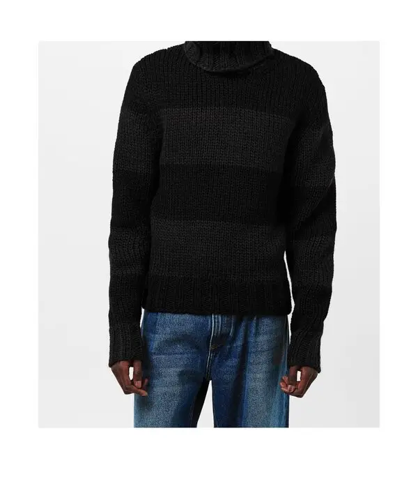 Dolce & Gabbana High-neck Striped Knit Sweater