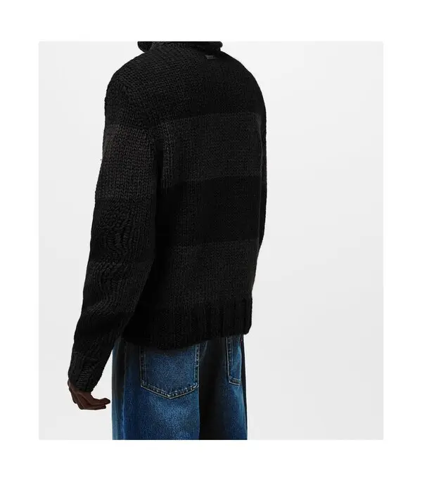 Dolce & Gabbana High-neck Striped Knit Sweater