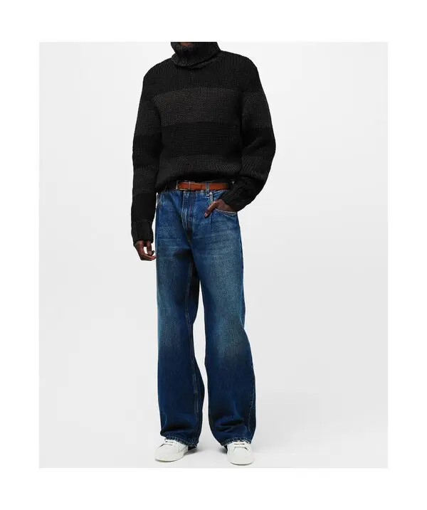 Dolce & Gabbana High-neck Striped Knit Sweater