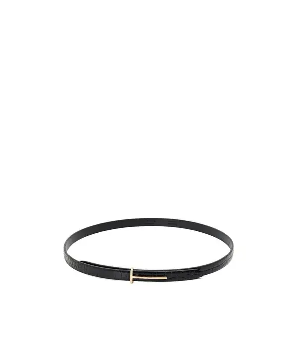 TOM FORD Embossed Leather Belt - Black