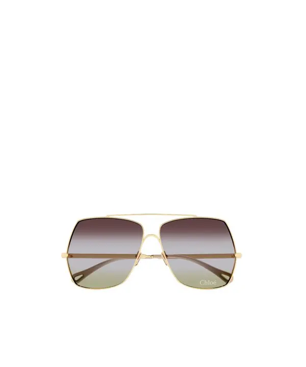 Chloé Aviator Sunglasses With Gold Tone