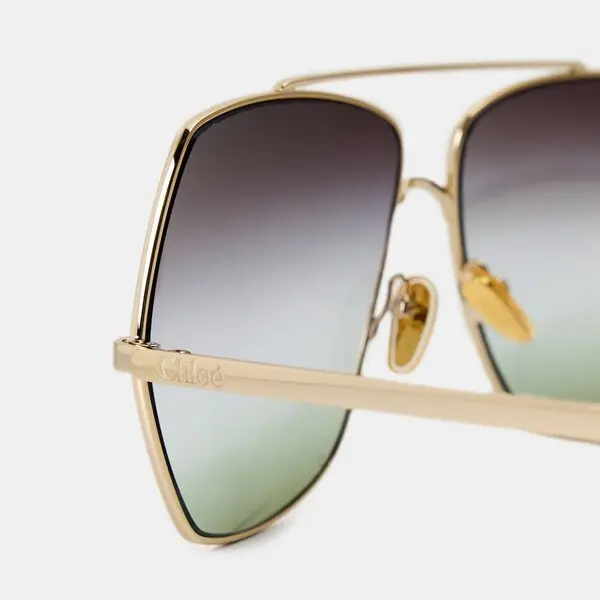 Chloé Aviator Sunglasses With Gold Tone