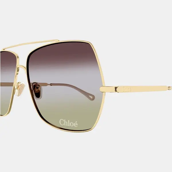 Chloé Aviator Sunglasses With Gold Tone