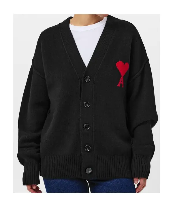 AMI Paris V-neck Knit Cardigan