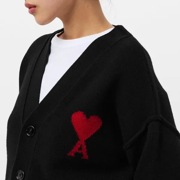 AMI Paris V-neck Knit Cardigan