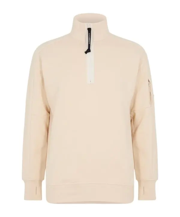 C.P. COMPANY Zip Up Fleece Top - Nude