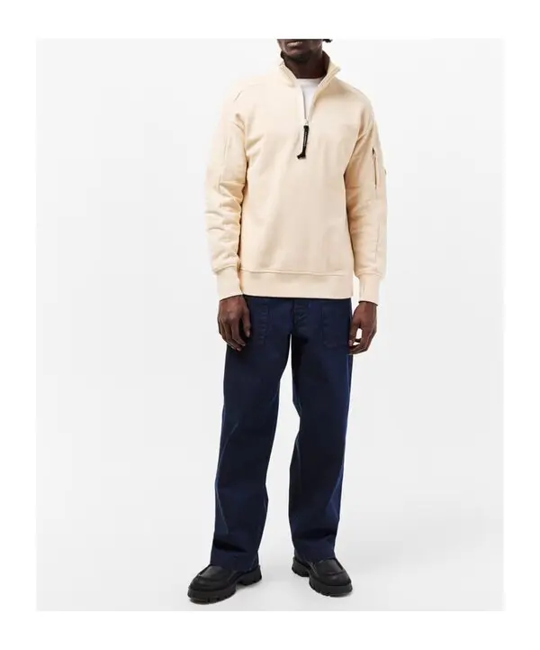C.P. COMPANY Zip Up Fleece Top - Nude