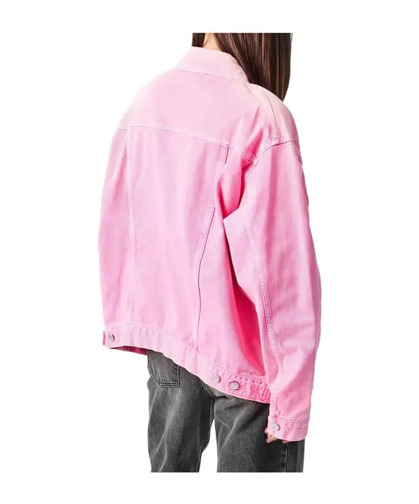 Balenciaga Printed Logo Cotton Long Sleeve Denim Jacket