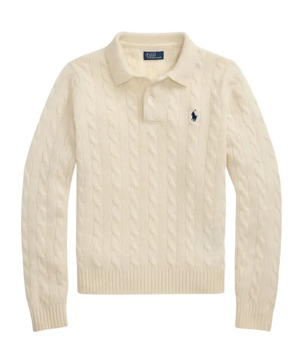 Polo Ralph Lauren Cable Knit Long Sleeve Polo Sweater