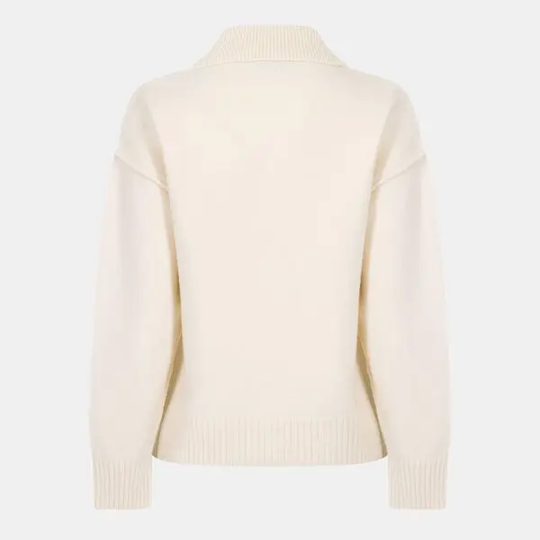 AMI Paris Off- Knit Polo Sweater With Heart Logo