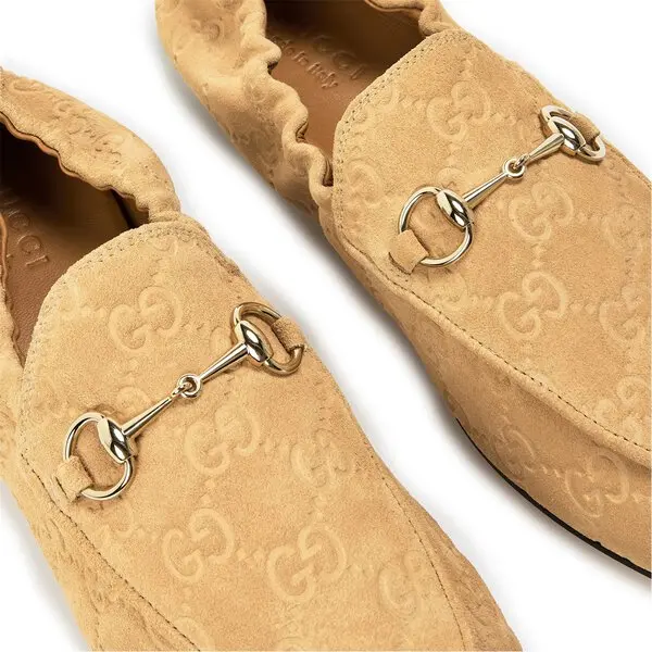 Gucci Logo Embossed Horsebit Loafers