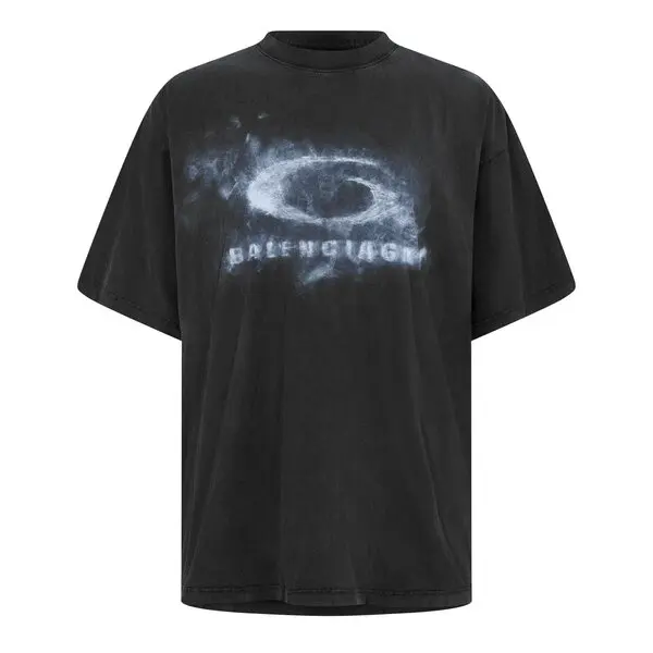 Balenciaga Printed Logo T-shirt - Black