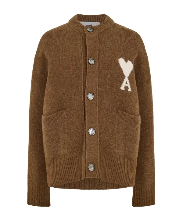 AMI Paris Round-neck Knit Cardigan