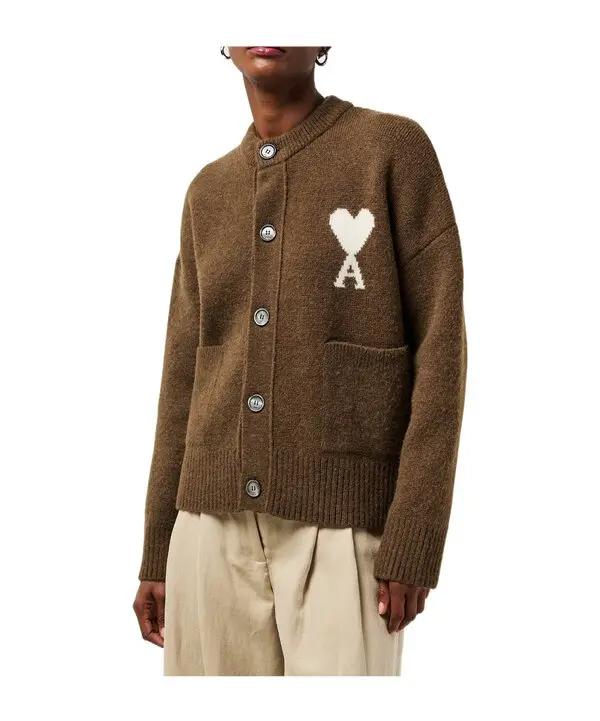 AMI Paris Round-neck Knit Cardigan