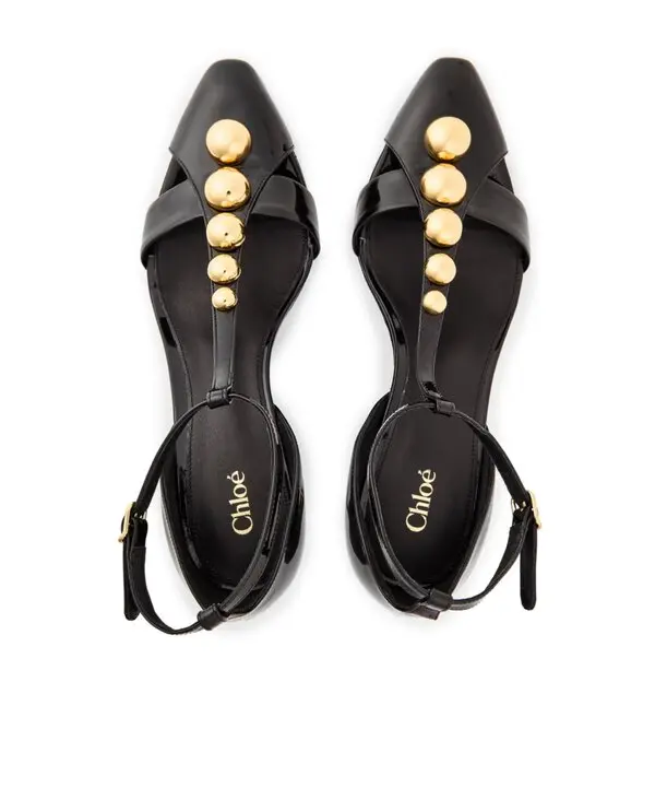 Chloé Logo Studded Mary Jane Pumps