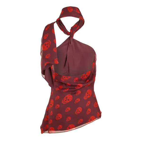 Alexander McQueen Skull Print Asymmetrical Cami Vest