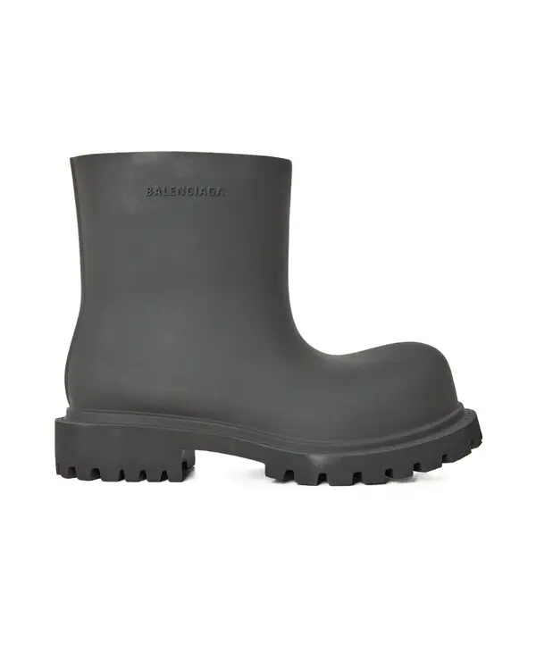 Balenciaga Rubber Lug Sole Ankle Boots - Black