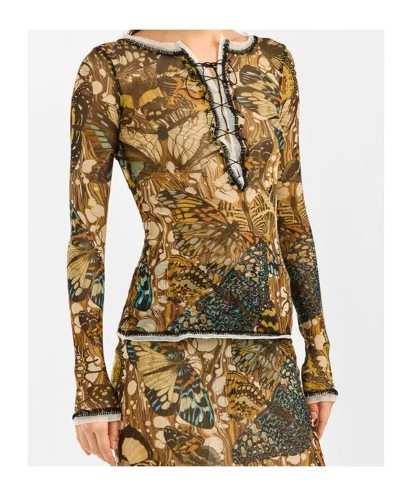 JEAN PAUL GAULTIER Printed Pattern Long Sleeve Top