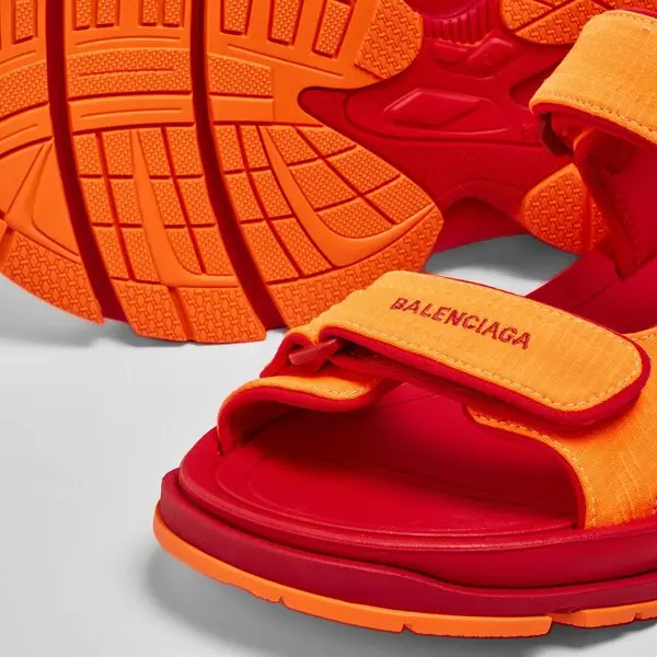 Balenciaga Rubber Sole Sports Sandals - Red