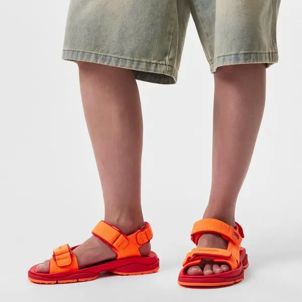 Balenciaga Rubber Sole Sports Sandals - Red