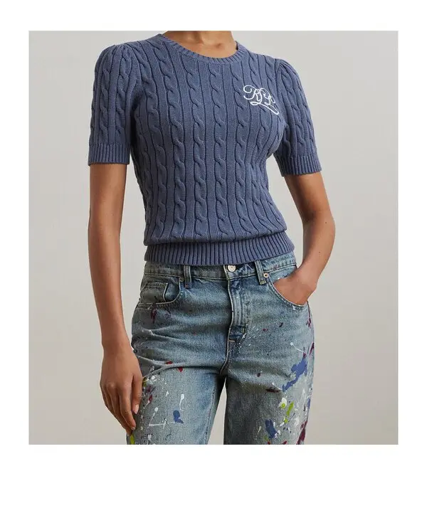 Ralph Lauren Short-sleeve Knit Sweater With Crew Neck