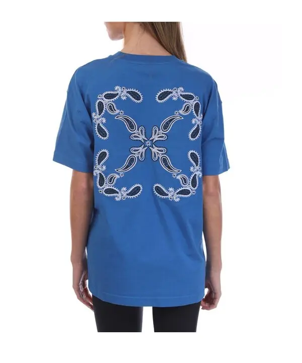 Off-White Embroidered Bandana Arrow Casual T-shirt