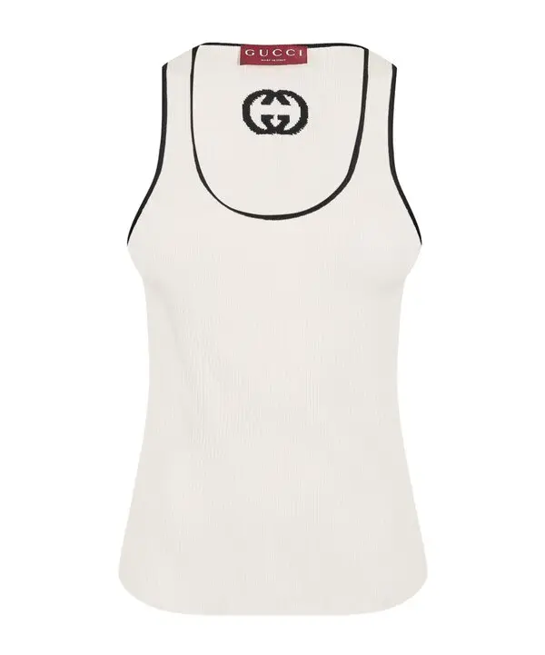 Gucci Off- Ribbed Racerback Tank Top