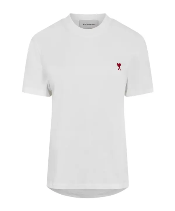 AMI Paris Logo Crew Neck T-shirt - White