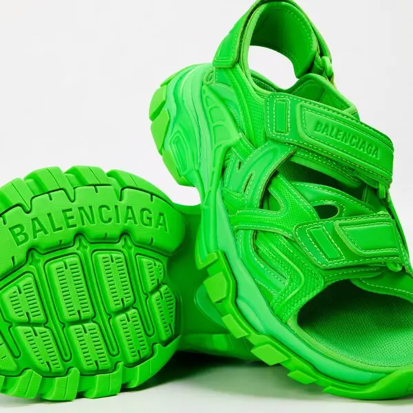 Balenciaga Track Logo Flat Sandals