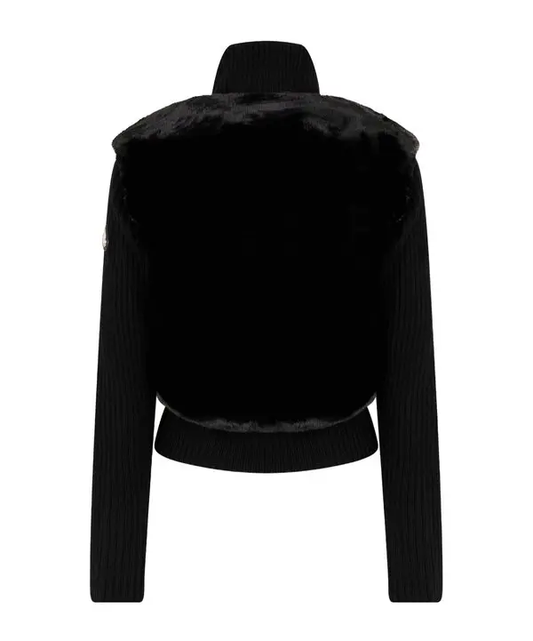 Moose Knuckles Fur Trimmed Zip Up Sweater