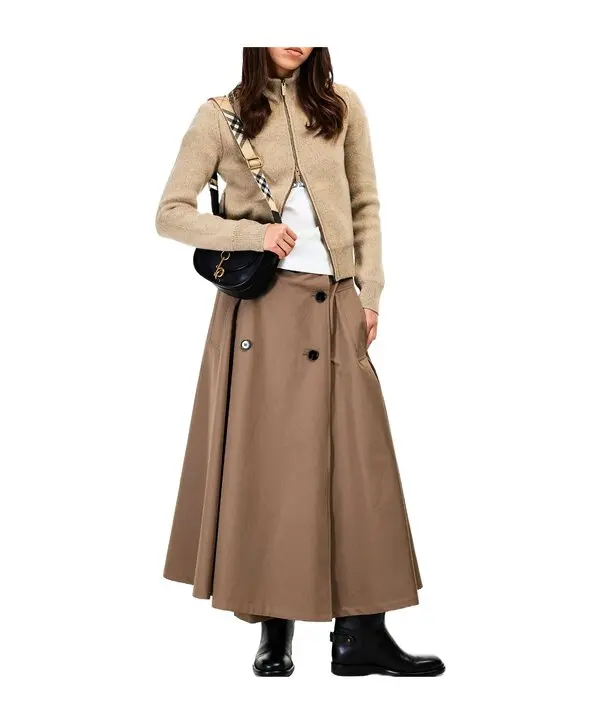 Burberry Zip-up Ribbed Knit Cardigan