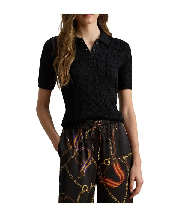 Ralph Lauren Cable-knit Polo Top - No