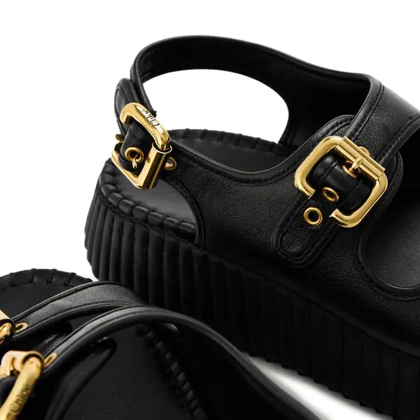 Chloé Buckled Platform Sandals - Black