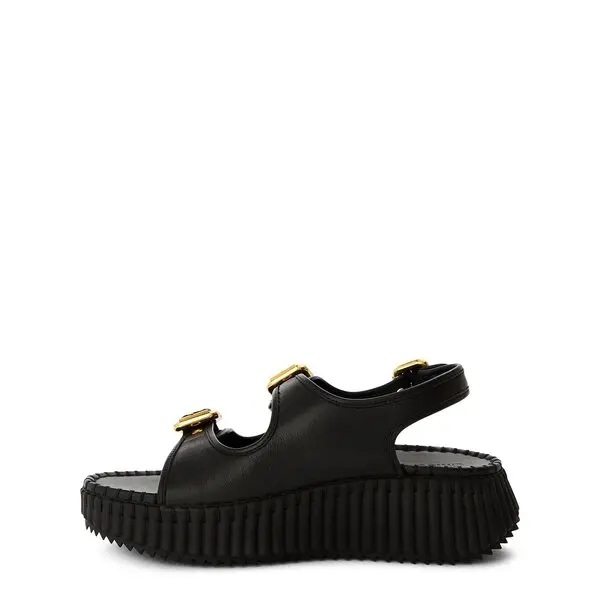Chloé Buckled Platform Sandals - Black