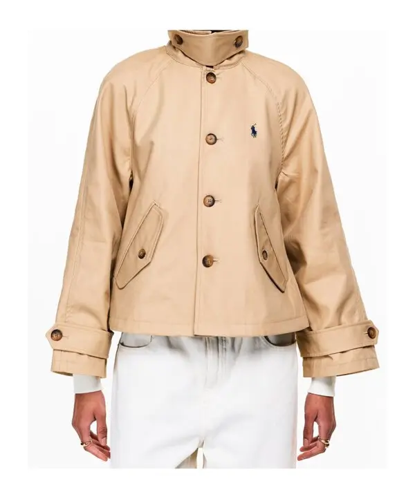 Polo Ralph Lauren Single-breasted Coat With Stand Collar - Beige