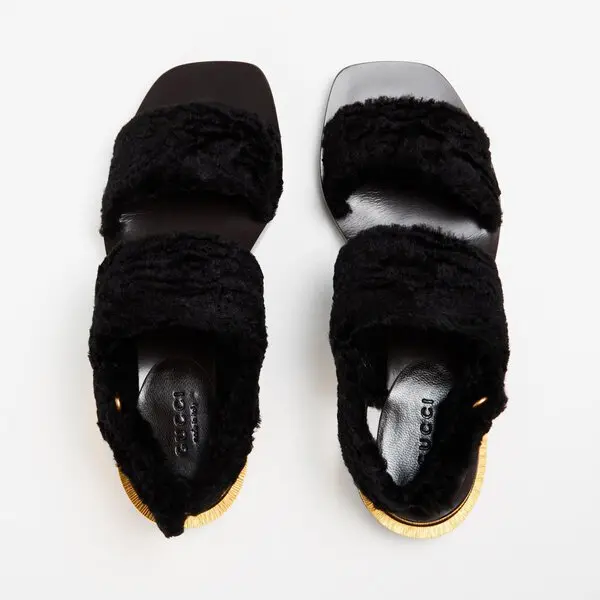 Gucci Open Toe Logo High-heeled Sandals