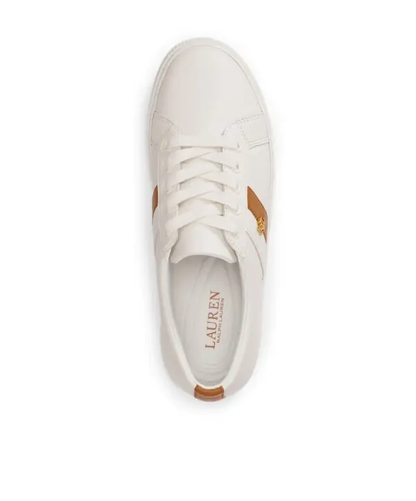 Ralph Lauren Lace-up Low-top Sneakers With Gold-tone Branding