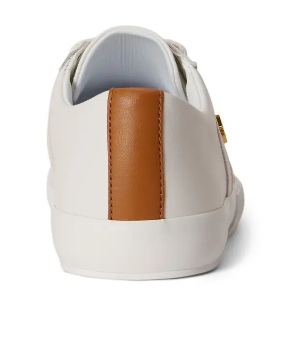 Ralph Lauren Lace-up Low-top Sneakers With Gold-tone Branding