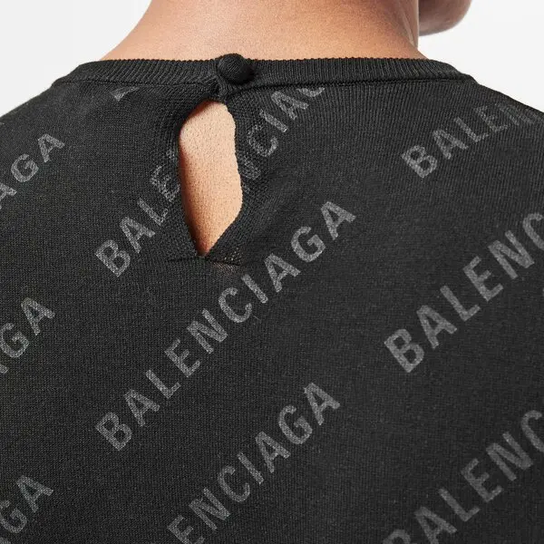 Balenciaga All-over Logo Knit Top
